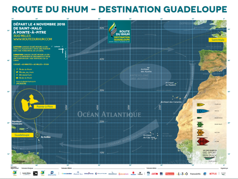 CARTE ROUTE DU RHUM 2018 - Longitude 181