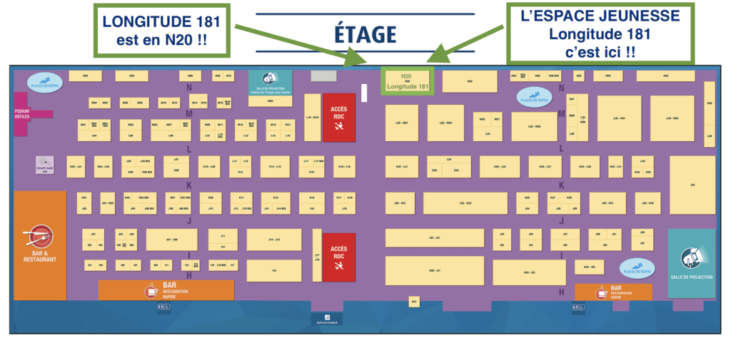Pour nous y trouver, voici le plan du salon de la plongée!